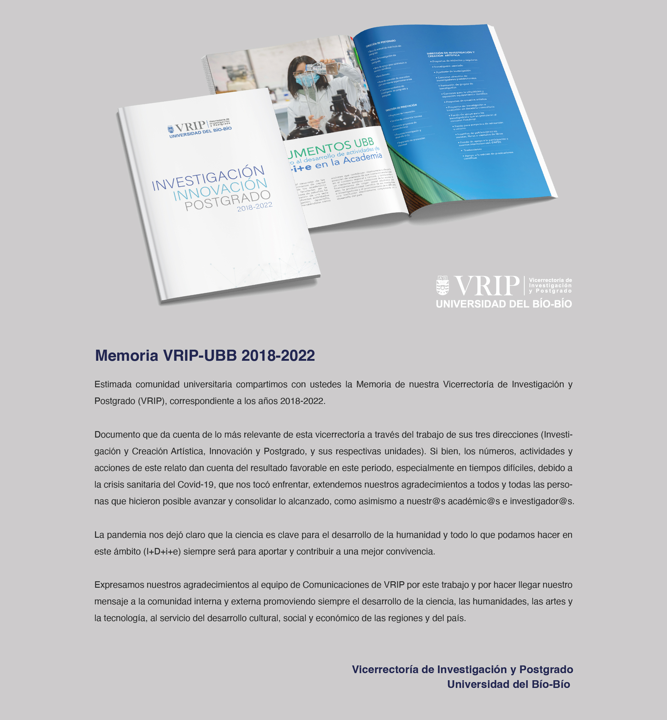 Memoria VRIP UBB 2018 - 2022 - VRIP