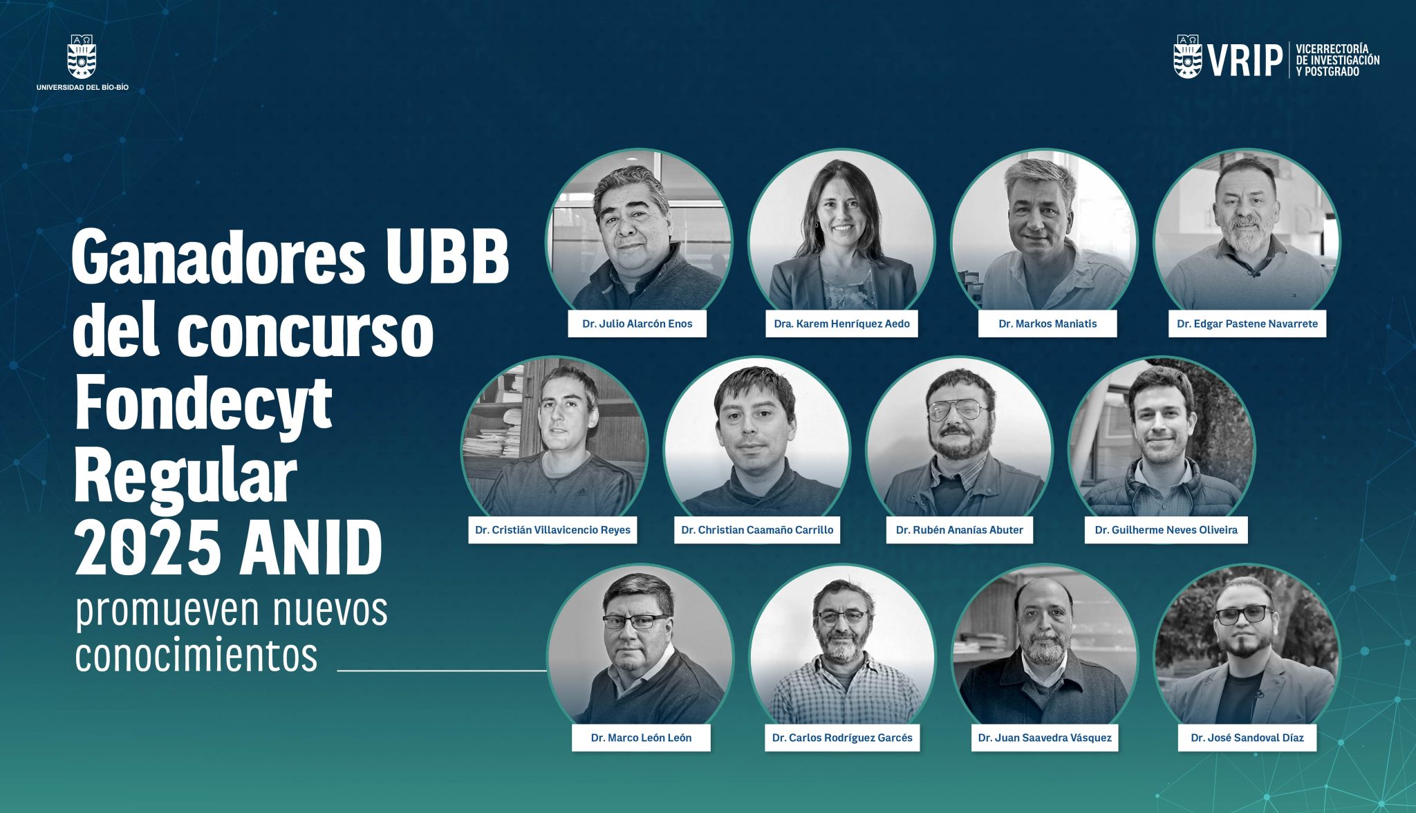 Ganadores UBB del concurso Fondecyt Regular 2025 de ANID promueven nuevos conocimientos – VRIP